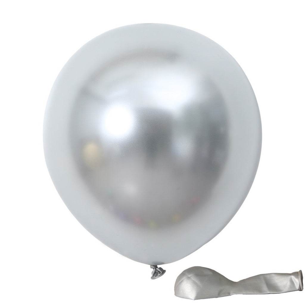 Metallic Balloon Birthday Balloon Decorations Metallic Silver, Matte B ...
