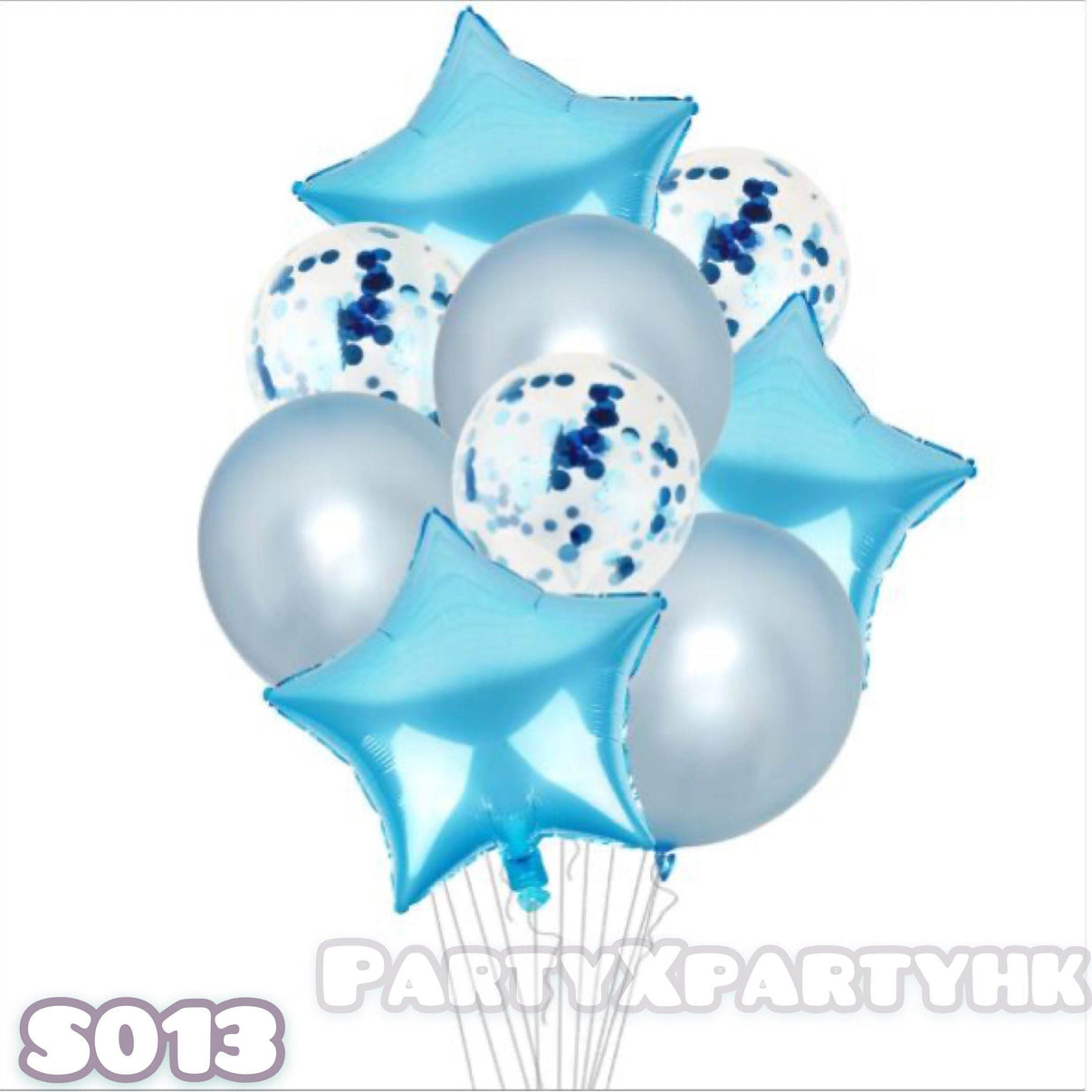Light Blue Star Balloon Decoration Set - Party Sequins S013 – party X party